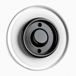 Tryckdimmer svart bakelit med glasring | Byggfabriken